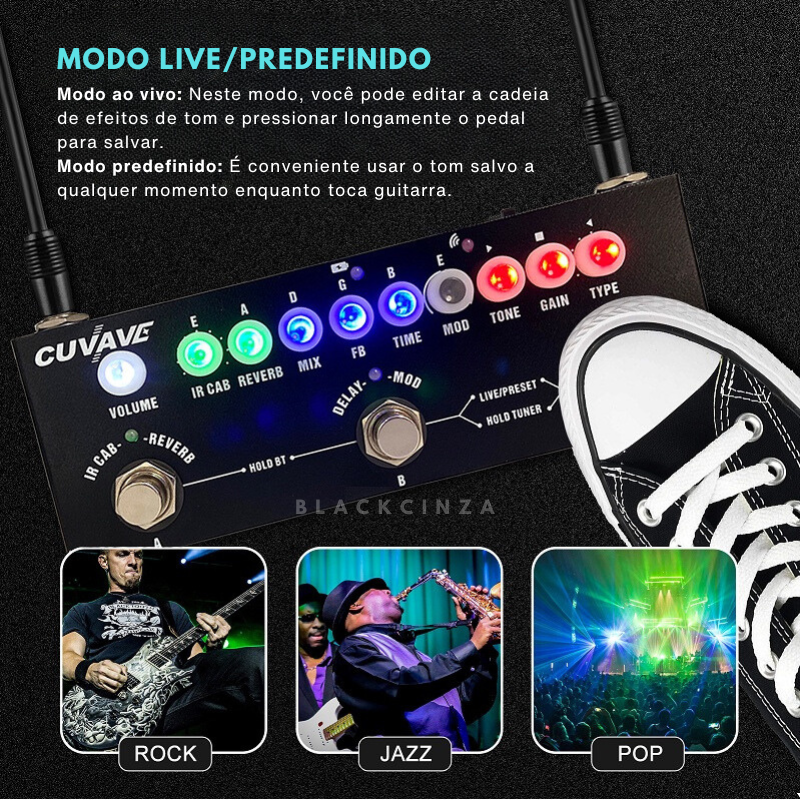 Pedal De Efeito M-vave Cuvave Cube BABY para Violão/ Guitarra/ Baixo ...